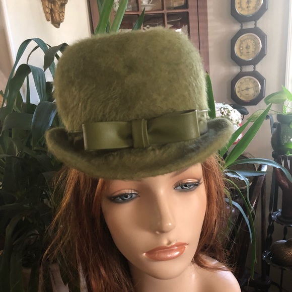 Vintage | Accessories | Vintage Green Brushed Wool Hat | Poshmark